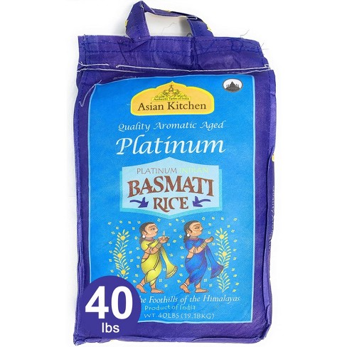 Asian Kitchen Platinum White Basmati Rice - 40lbs (18.18kg) - Rani ...