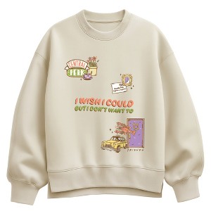 Women's - Friends - I Wish I Could Icons Oversized Fleece Crew ...