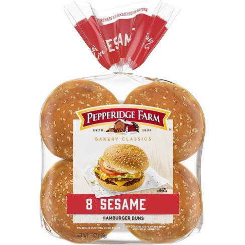 Pepperidge Farm Bakery Classics Sesame Topped Hamburger Buns - 15oz/8ct ...