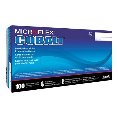 Microflex Cobalt Disposable Nitrile Exam Glove Standard Cuff Length ...