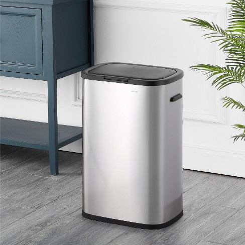 Happimess Tammi Kitchen 14.5-gallon Slim Metal Push Button Trash Can ...
