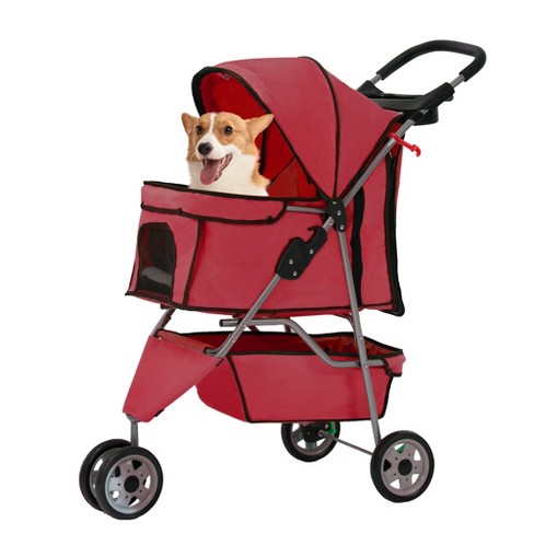 Fdw 3 Wheels Pet Stroller Dog Cat Cage Jogger Stroller For Medium Small ...