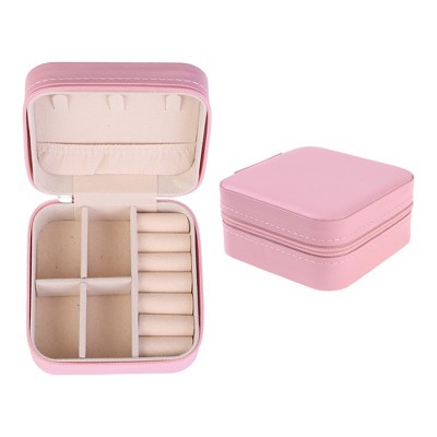 Unique Bargains Portable Mini Pu Leather Travel Jewelry Organizer Case ...