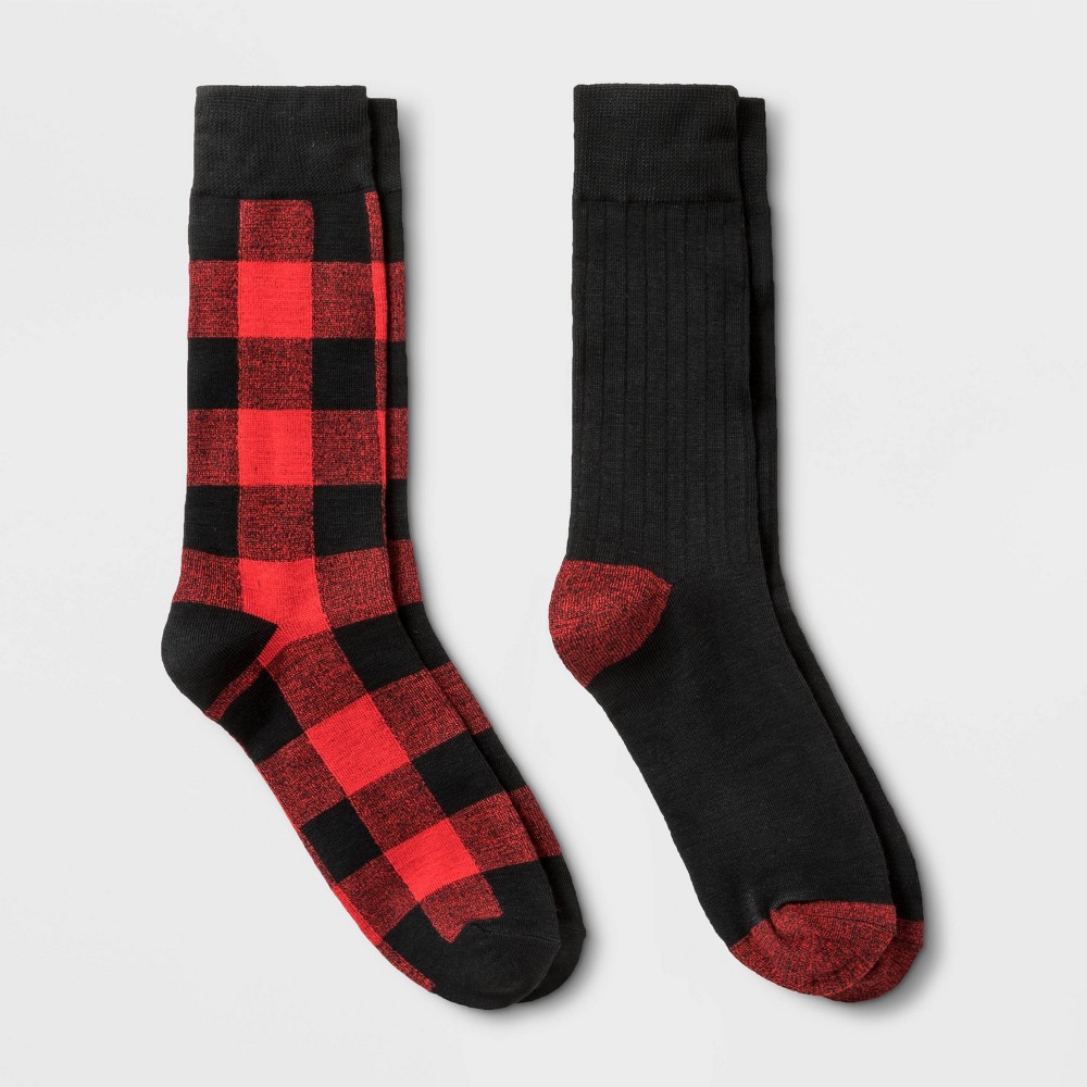 UPC 191905888050 - Men's Buffalo Plaid Novelty Socks 2pk - Goodfellow ...