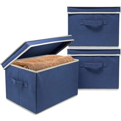 Sorbus Storage Box With Lid-handle - 3pc Blue : Target