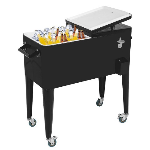 Fdw Cooling Bin 80 Quart Outdoor Cooler Cart Rolling Cooler Bin With ...