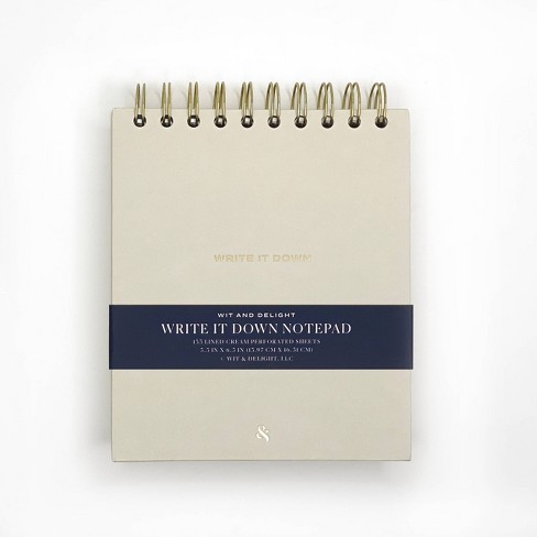 Desktop Ruled 1 Subject Spiral Notepad Write It Down Cream - Wit & Delight : Target