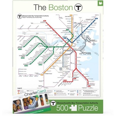 New York Puzzle Company Boston T Map 500 Piece Puzzle : Target