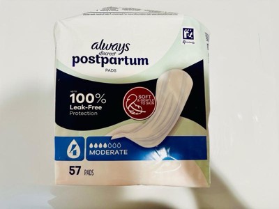 Always Discreet Postpartum Moderate Maxi Pad - 57ct : Target