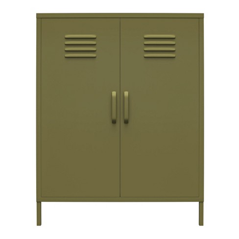 Realrooms Shadwick 2 Door Metal Locker Style Accent Storage Cabinet ...