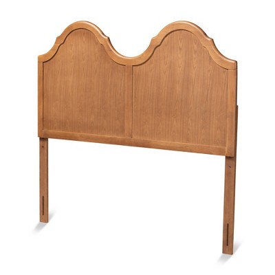 Iris Vintage Wood And Synthetic Rattan Arched Headboard Walnut - Baxton ...