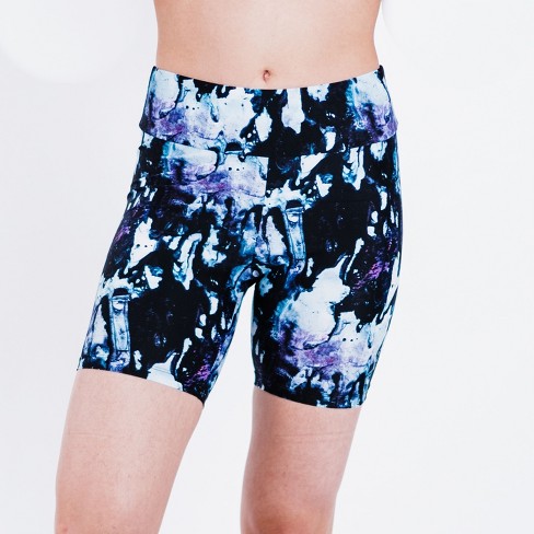 Calypsa Women's Chlorine Resistant High Waisted Mid-thigh Swim Shorts ...
