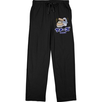 Samezu Shark With A Cat And Kanji Logo Men's Black Sleep Pants-3xl : Target
