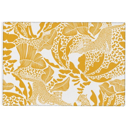 Evamatise Surreal Jungle In Bright Yellow 8' X 12' Outdoor Rug - Deny ...