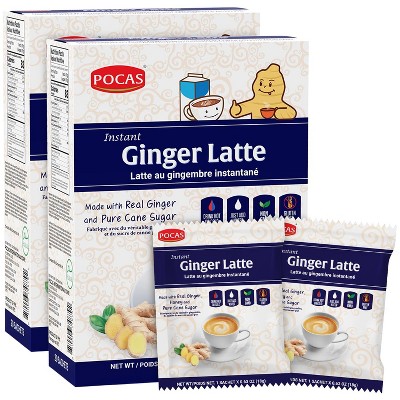Pocas Instant Ginger Latte Tea Packets - Green Tea, Pure Cane Sugar ...