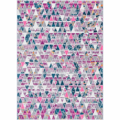 Well Woven Keyla Triangle Geometric 5'3" X 7'3" Fuchsia Area Rug : Target