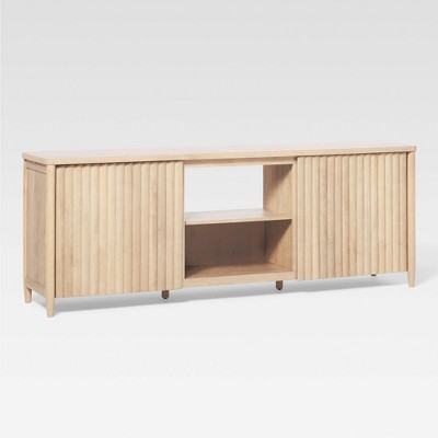 Walker Edison Scandinavian Reeded TV Stand with Storage for up to 70 ...