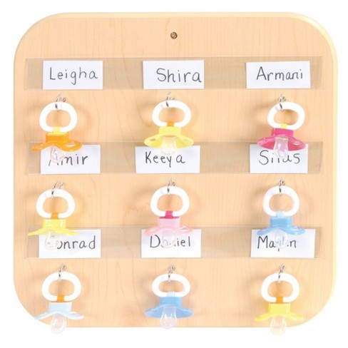 Kaplan Early Learning Wooden 9 Hook Pacifier Holder : Target