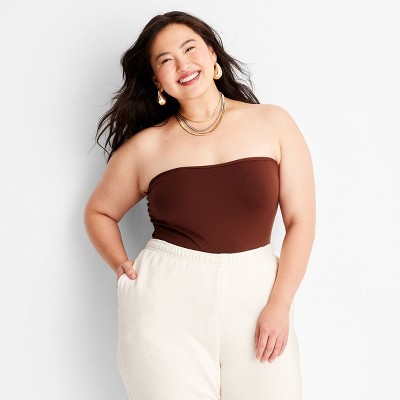 Women's Game Day Ribbed Tube Top - Wild Fable™ Green 3x : Target