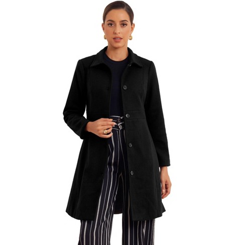 Allegra K Women's Lapel Button Down Single Breasted Long Sleeve Elegant ...