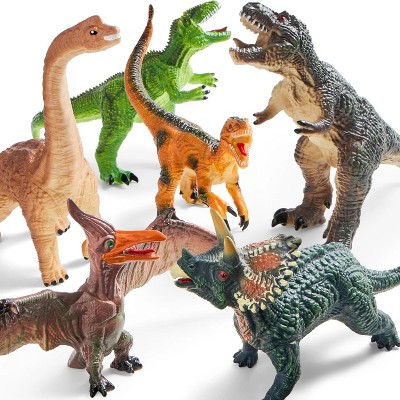 Joyfy 19 Pcs Dinosaur Toy Set With Play Mat & Storage Cage, Dinosaur ...