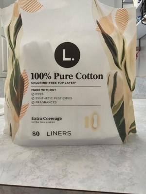 L . Organic Cotton Topsheet Ultra Thin Extra Coverage Panty Liners ...