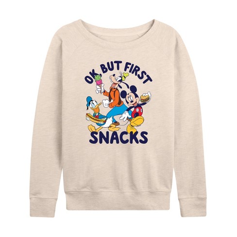Women's Disney Ok, But First Snacks Lightweight French Terry Slouchy ...