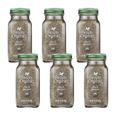 Simply Organic - Black Peppercorns - Case Of 6/2.65 Oz : Target