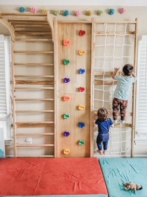 Walnut - 9-in-1 Swedish Ladder Wall Gym And Climber : Target