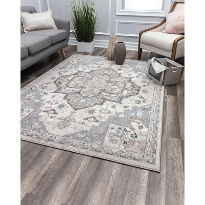 Rugs America Hanna Va40c Rose Garden Gray Floral Transitional Beige ...