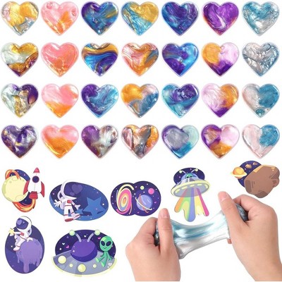 Valentine Day Gifts Heart Shaped Star Astronaut Card Slime Card Set ...