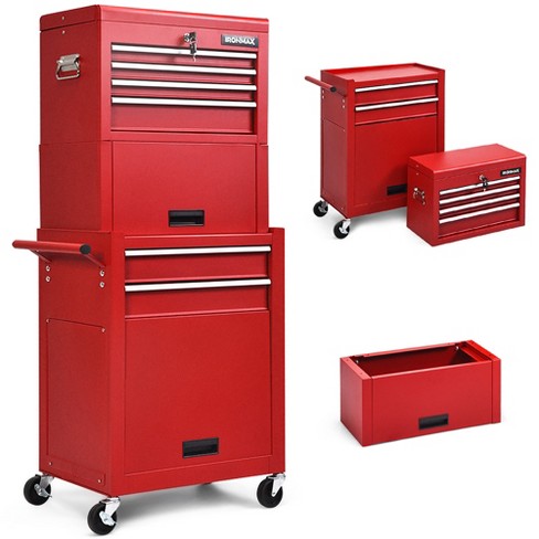 Costway 6-drawer Rolling Tool Chest Storage Cabinet W/riser Red : Target