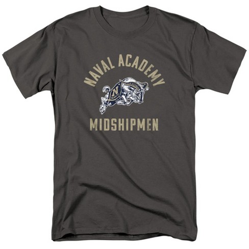 Us Naval Academy Official Usna Midshipmen Logo Adult T-shirt, Charcoal ...