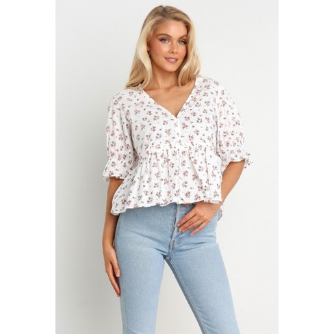 Petal And Pup Women's Addison Top - White 6 : Target