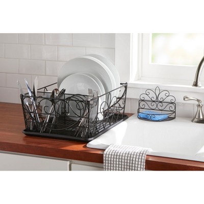 Brylanehome Scroll Dish Rack With Sponge Holder - Black : Target