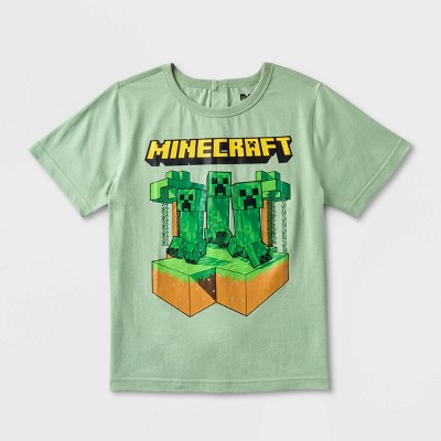 Boys' Minecraft Adaptive Short Sleeve Graphic T-shirt - Green S : Target