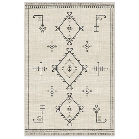 Ruggable Damali Washable Boho Western Area Rug - White 6'x9'. : Target