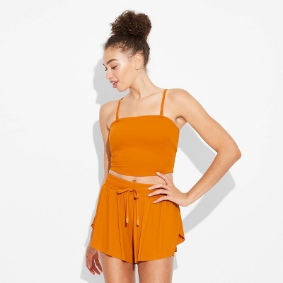 Women's Game Day Removable Strap Tube Top - Joylab™ Dark Orange L : Target