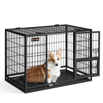 Feandrea Heavy-duty Dog Crate, Metal Dog Kennel And Cage With Removable ...