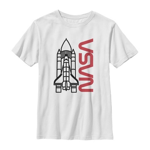 Boy's Nasa Sleek Rocket Launch T-shirt - White - X Large : Target