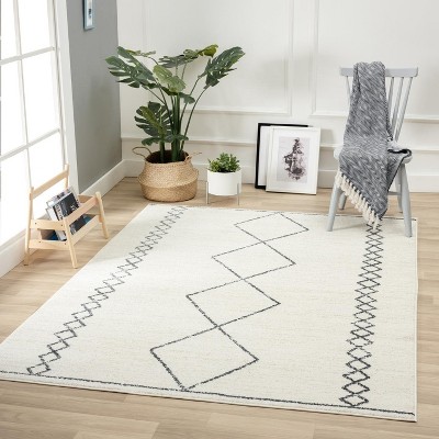 Luxe Weavers Moroccan Geometric Area Rug, Cream 9x12 : Target