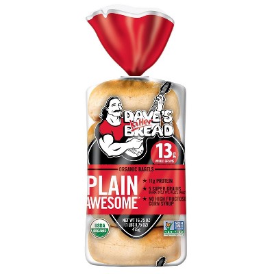 Dave's Killer Bread Plain Awesome Organic Bagels - 16.75oz : Target