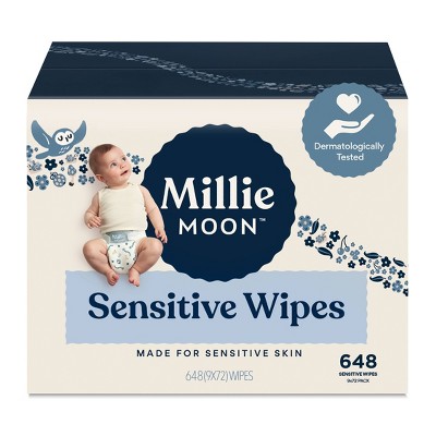 Millie Moon Sensitive Wipes Jumbo Box - 648ct : Target