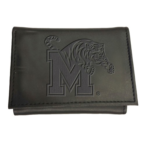 Evergreen Ncaa Memphis Tigers Black Leather Trifold Wallet Officially ...