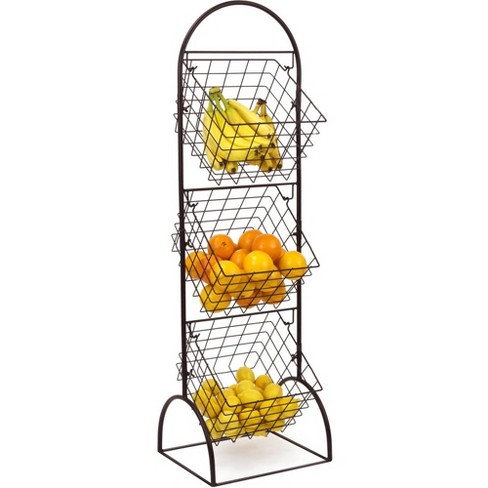 Sorbus 3-tier Adjustable Market Basket Stand - Fruit, Veggie ...