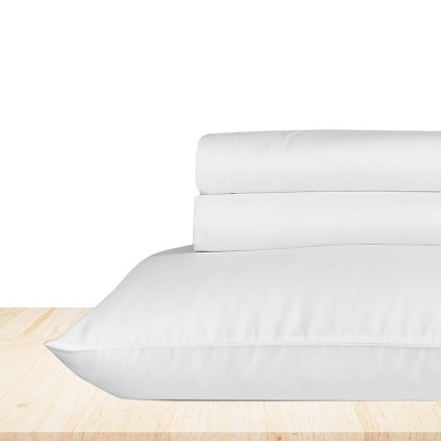 Twin Sheets Set, Gots Certified 100% Organic Cotton Percale, White Bed ...