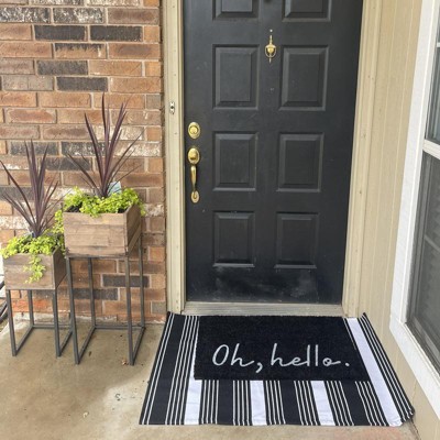 1'6"x2'6" Oh Hello Doormat Black - Threshold™ : Target
