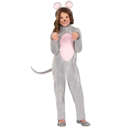 Halloweencostumes.com Large Girl Cozy Girl's Mouse Costume, Gray/pink ...