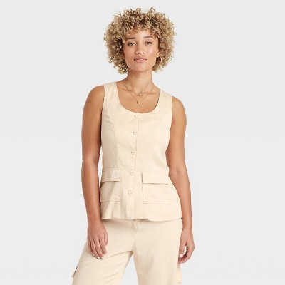 Women's V-neck Denim Vest - Universal Thread™ : Target