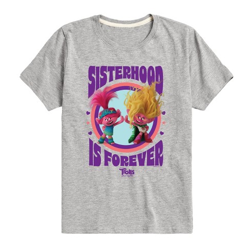 Boys' - Trolls - Sisterhood Is Forever Poppy And Viva Short Sleeve ...